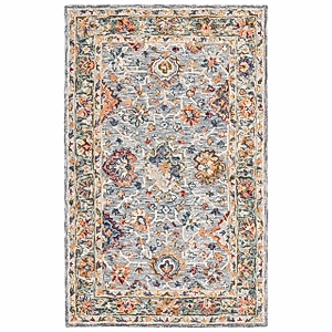 SAFAVIEH Aspen Collection Area Rug - 5' x 8', Grey & Green, Handmade Tassel Wool, Ideal for High Traffic Areas in Living Room, Bedroom (APN134F)