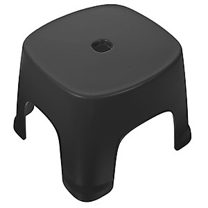 STOBAZA Step Stool for Kids Plastic Step Ladder Compact Foot Stool Foldable Step Riser for Adults Kitchen Bathroom Living Room Black - 8.06X7.66X6.29in