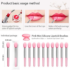 Silicone Lip Brushes 10pcs Makeup Lipstick Brush Wands Applicator Cosmetic Wands Fit Lip Mask Oil
