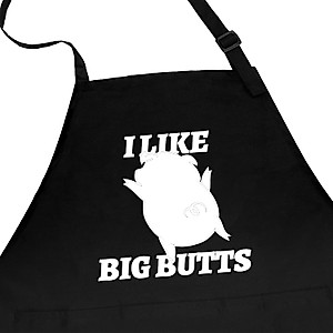 KITCHEPOOL Funny Apron for Men, Chef Aprons for Women with 3 Pockets - Mens Gifts For Christmas - Adjustable Bid Kitchen Aprons for Chef, Cooking Apron for BBQ, Baking - Little Pig