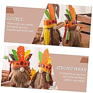 Abaodam 6 Pcs Dwarf Chief Ornaments Thanksgiving Plush Decor Holiday Gnomes Thanksgiving Gnome Decorations Fall Table Centerpieces Denmark Norway Nisse Doll Tom Halloween Foam Elder