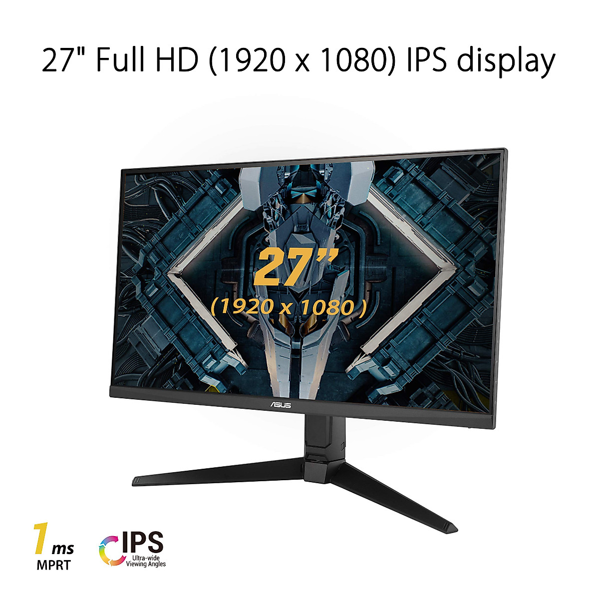 ASUS TUF Gaming VG279QL1A 27” HDR Gaming Monitor, 1080P Full HD, 165Hz (Supports 144Hz), IPS, 1ms, FreeSync Premium, DisplayHDR 400, Extreme Low Motion Blur, Eye Care, HDMI DisplayPort (Renewed)