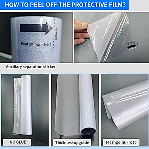 Frosted Glass Window Privacy Film Decorative, Bathroom Privacy Film for Glass Windows Cover, Static Cling, Removable, Reusable, Anti-UV, Anti-Glare, Heat Blocking,17.5X78.7Inch