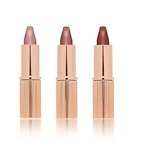 CHARLOTTE TILBURY Mini Iconic Matte Revolution Lip Charm Wardrobe - Very Victoria, Pillow Talk, Walk of Shame