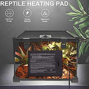 Aiicioo Reptile Heating Pad - Hermit Crab Heater Heat Mat for Reptiles Snake Lizard Terrarium 8 Watt