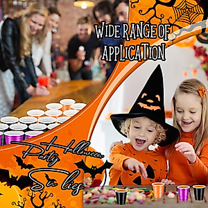 Yinkin Halloween Plastic Shot Glasses Bulk 2 oz Disposable Mini Shot Cups for Halloween Party Supplies Bachelorette Birthday Tasting Serving Samples(Black, Orange, Purple,150 Pcs)