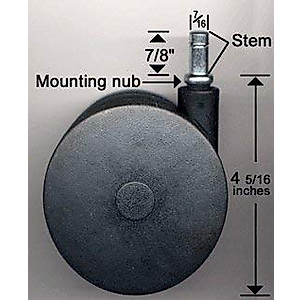 Miracle Caster! Extra Large Chair Wheels. 4" Set of Five. Great for carpet. Replaces chair mat.