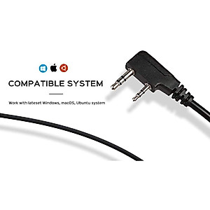 BFTECH PC03 FTDI Genuine USB Programming Cable Dual pin,for BaoFeng, Kenwood, and AnyTone Radio