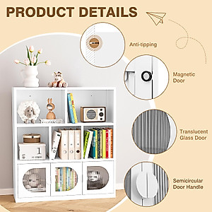 NODHM Toy Storage Organizer and Storage, Metal Toy Organizers with 5 Storage Cubbies and 3 Storage Cabinets, Book Shelf for Kids Rooms,Nursery, Playroom, Bedroom