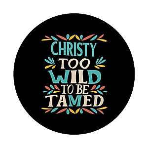 CHRISTY Name Cute Retro Girls Wildflower CHRISTY Name PopSockets Standard PopGrip