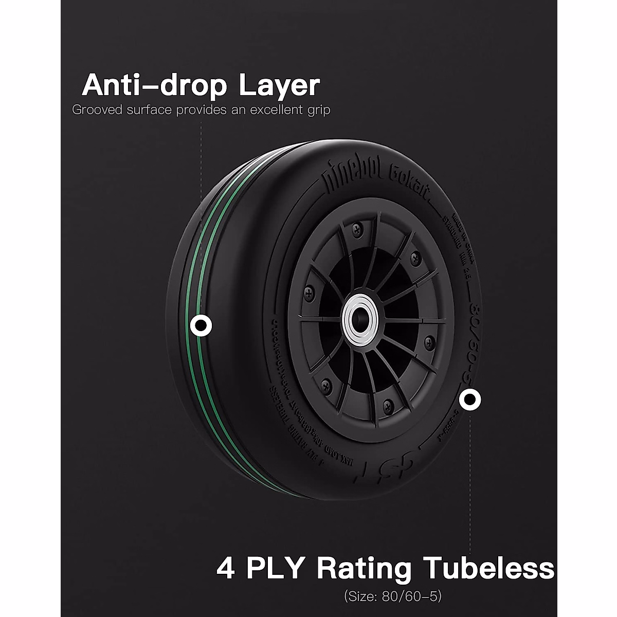 stio Front Wheel Assembly for Go Kart Pro and Gokart Bundle, Compatible with Ninebot by Segway GoKart Pro/Gokart Kit, Gokart Karting Front Wheel Replacements Kart Kit Refit Original Accessories