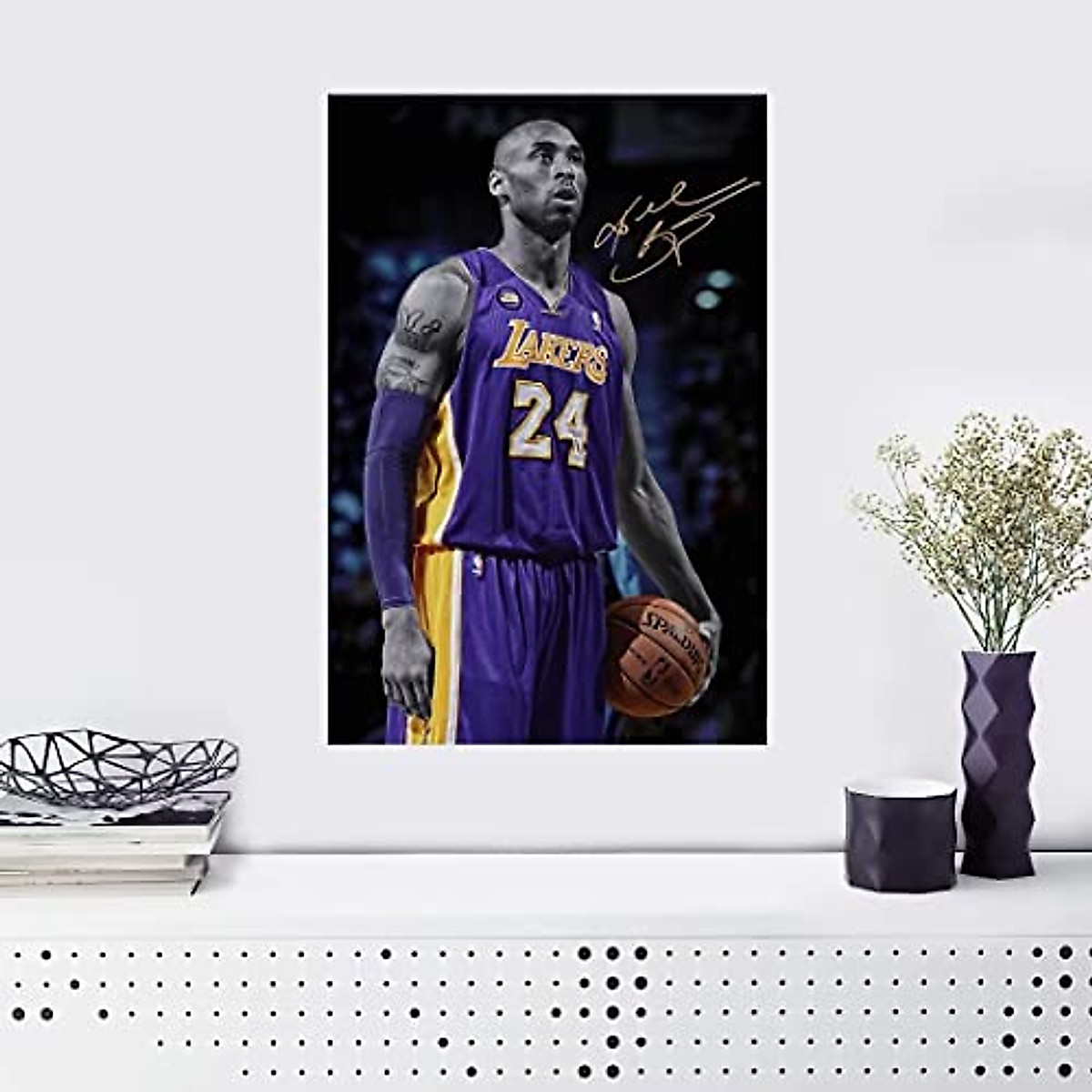 Kobe Bryant Basketball Sports Legend Star Signed Art Poster Canvas Wall Art Unframe 12x18inch For Basketball Fans Room Club Decoration