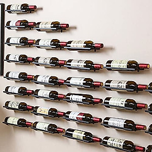 OFILLES 3 Pcs Black Wall Mounted Wine Racks - Wine Bottle Display Holder for Wall, Metal Hanging Wine Rack Organizer for Beverages/Liquor Bottles Storage