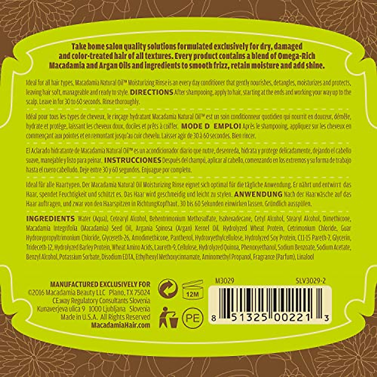Moisturizing Rinse Unisex Conditioner by Macadamia, 33.8 Ounce