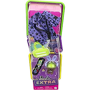 Barbie Extra Pet & Fashion Pack with 7 Pieces Including Pet Puppy, Pet Accessories & Fashion Pieces Doll, Toy for Kids 3 Years Old & Up