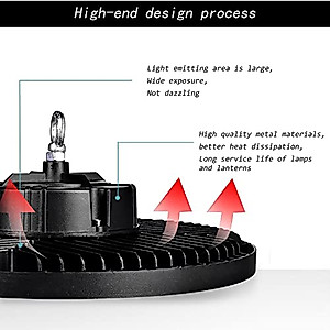 Superyofo 6 Pack 250W UFO LED High Bay Light,30000lm 6000K Daylight 1800W Equivalent with US Plug Cable LED Garage Lights Commercial Warehouse Area Light Workshop Garage Factory Lowbay Area Lighting