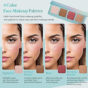 Color Nymph Contour Palette Eyeshadow Face Makeup Palette For Teens Beginners Makeup Set Included Highlighter, Blush, Bronzer, Contour Powder with Mirror For Girl Vegan Cruelty Free