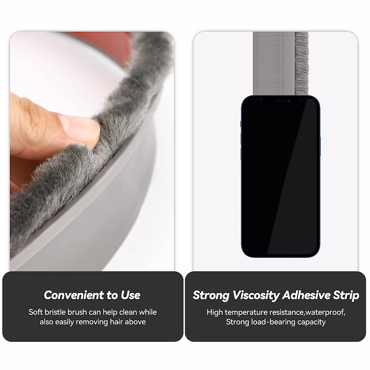 Icysey Door Seal Draft Stopper, 2" W x 39" L, Silver, Rubber & Foam