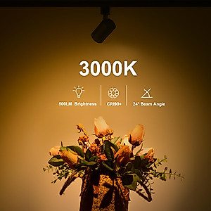 Arcfox 7W 3000K LED Track Lighting Heads Dimmable 3 Wire Single Circuit H Type Track Light Fixture ETL CRI90 for Dining Room Kitchen Accent Lighting 6 Pack White