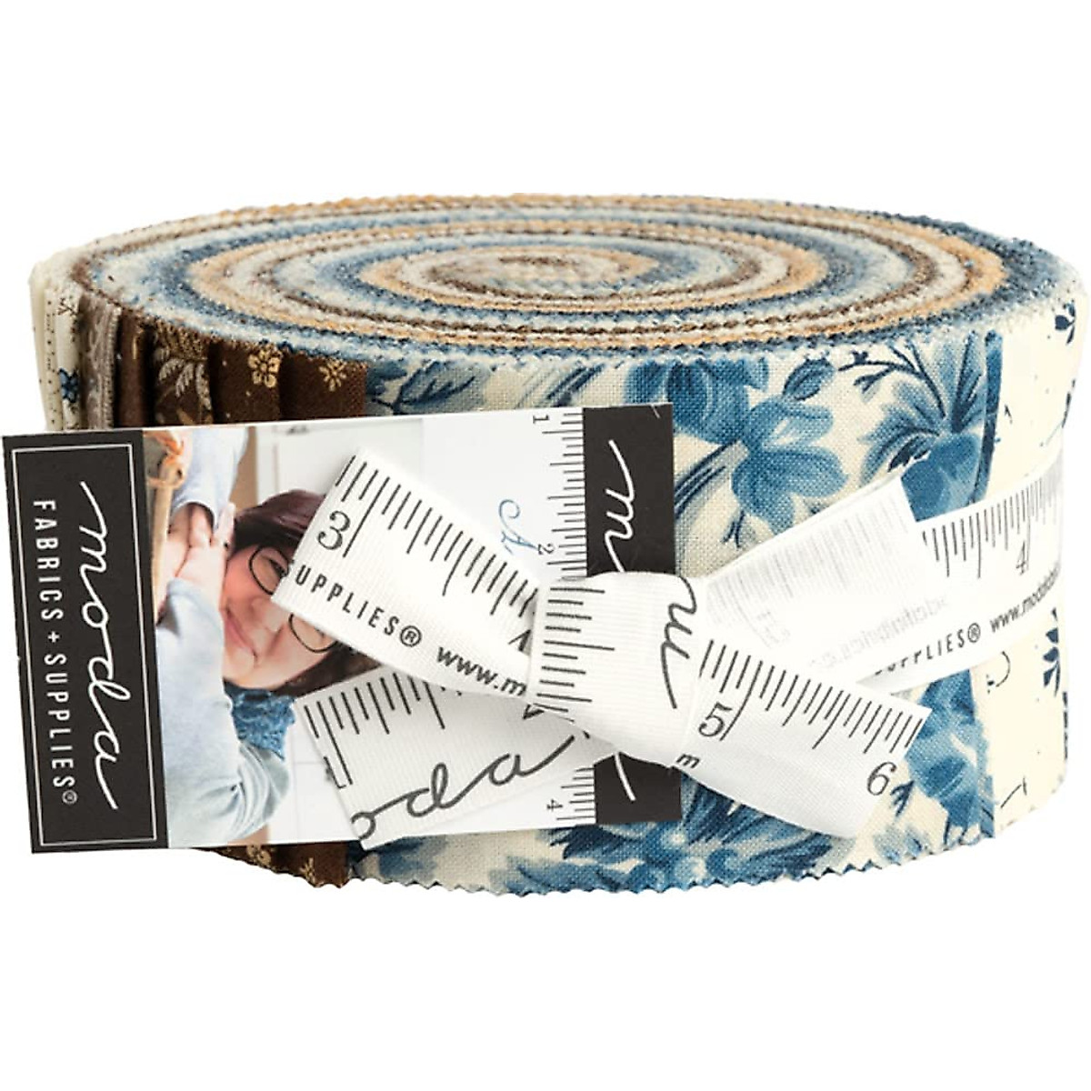 Betsy Chutchian Amelia's Blues Jelly Roll 40 2.5-inch Strips Moda Fabrics 31650JR