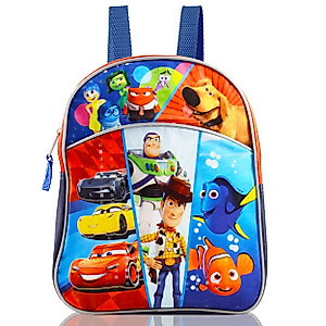 Disney Pixar Mini Backpack for Boys Girls Toddlers Kids ~ Premium 11" Backpack Bundle Featuring Toy Story, Disney Cars, Finding Nemo, Inside Out, and UP (Disney School Supplies)