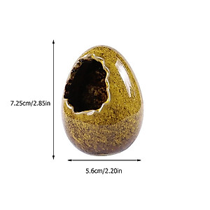 Cabilock 4Pcs Sushi Sashimi Platter Decoration Ceramic Dry Ice Cups Egg Shaped Dry Ice Containers Holders Egg Figurine for Home Restaurant Bar