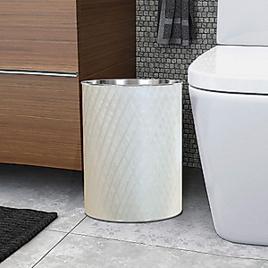 nu steel Almere Enamel Decorative Stainless Steel Small Trash Can Wastebasket, Garbage Container Bin for Bathrooms, Powder Rooms, Kitchens, Home Offices - Enamel