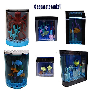 General Jim's Ocean Aquarium Museum Modern Three Level Glass Front Street View City Modular Building Blocks Set Aquarium Bricks Toy Building Set with Accessories for Teens and Adults