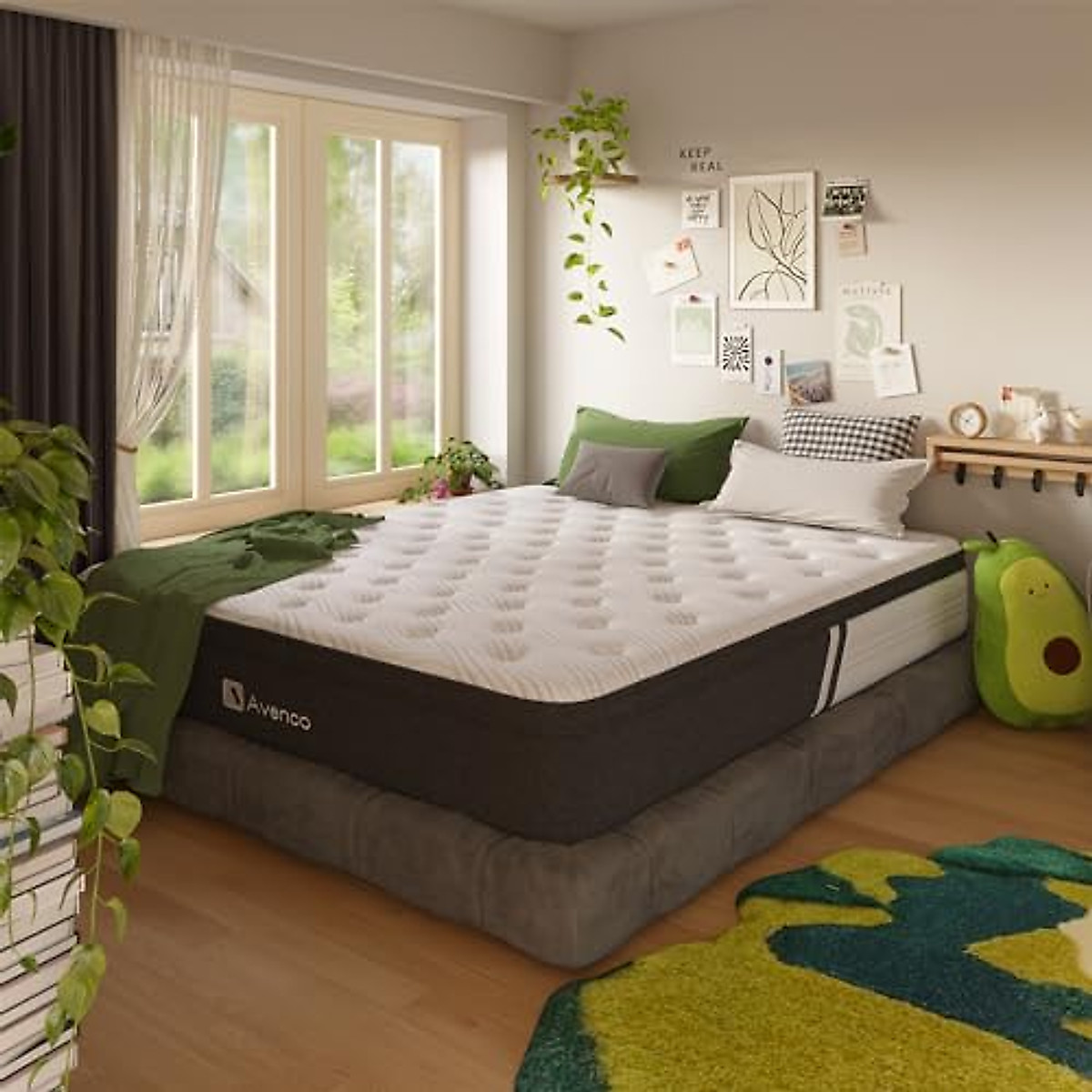 Avenco California King Mattress, 12 Inch Innerspring Mattress with Gel Memory Foam, Comfort Foam and Individually Pocket Springs for Motion Isolation, Pressure Relief, CertiPUR-US Certified