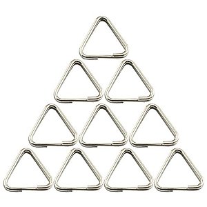 Youliang 10pcs Stainless Steel Triangle Key Ring 1mm Wire 12mm Key Ring for Key Chain Belts Decoration