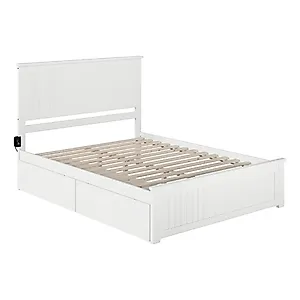 Leo & Lacey Urban Queen Storage Platform Bed in White