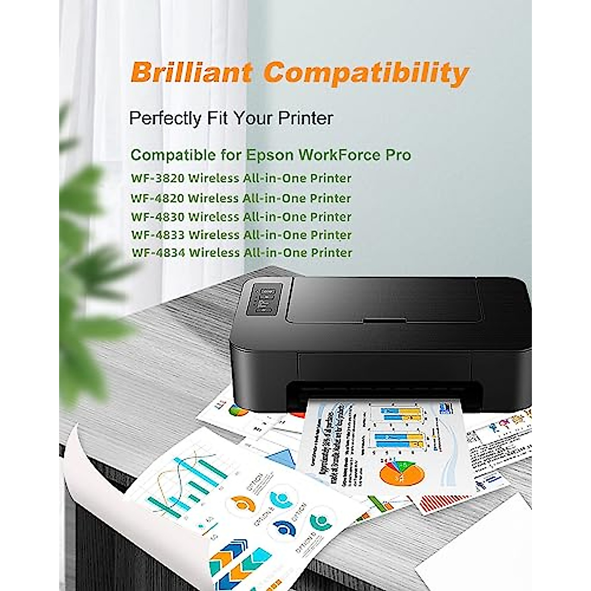 822XL Ink Cartridges Remanufactured for Epson 822XL 822 XL for T822 Ink Cartridges to use for Epson Workforce Pro WF-3820 WF-4820 WF-4830 WF-4833 WF-4834 Printer (1 Black, 1 Cyan, 1 Magenta, 1 Yellow)