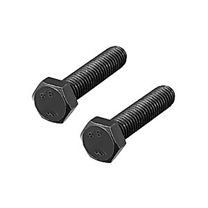uxcell M8x35mm Hex Head Left Hand Screw Bolts Fastener Carbon Steel Black 2pcs