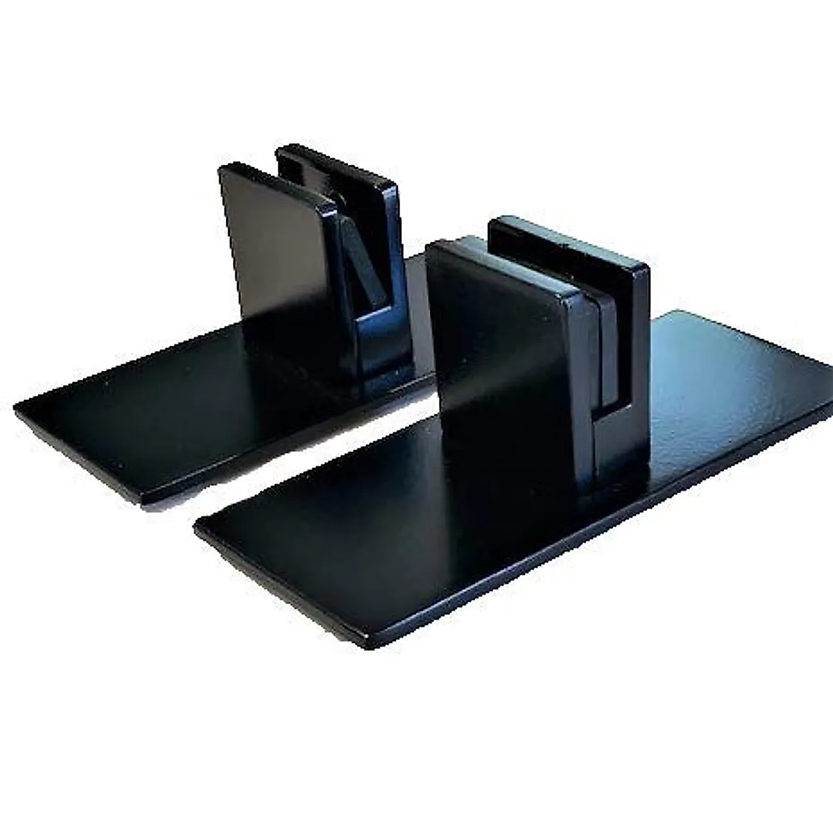 AMS Fireplace - Glass Screen Stainless Steel Bracket/Feet - Glass Hardware Holds 3/8" - 1/2" Thickness – Black Color for Fireplace Glass Protector Helps Glass Stand Up for Safety in Your Home