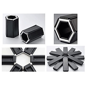 Mcles 3 Pack Trivet for Hot Dishes Collapsible Hot Pad Non-Slip Heat-Insulating Placemat,Heat-Resistant Folding Pad, Eco Expanding Silicone Pot Holder for Household Kitchen Gadgets, Black