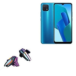 BoxWave Gaming Gear Compatible with Oppo A16k - Touchscreen QuickTrigger, Trigger Buttons Quick Gaming Mobile FPS for Oppo A16k - Jet Black