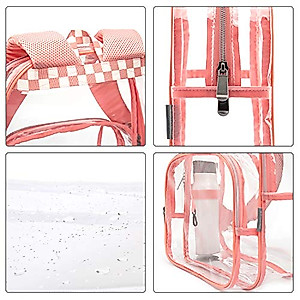 mommore Clear Backpack Durable Clear Bookbags Transparent Backpack for Work, Security