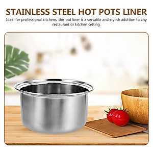 Cabilock Small Hot Pot Liner Small Everyday Pan Nonstick Stew Pot Korean Ramen Pot Pressure Pot Hotpot with Dividers Rice Maker Pan Rice Cooker Non Stick Stainless Steel Milk Pot Individual