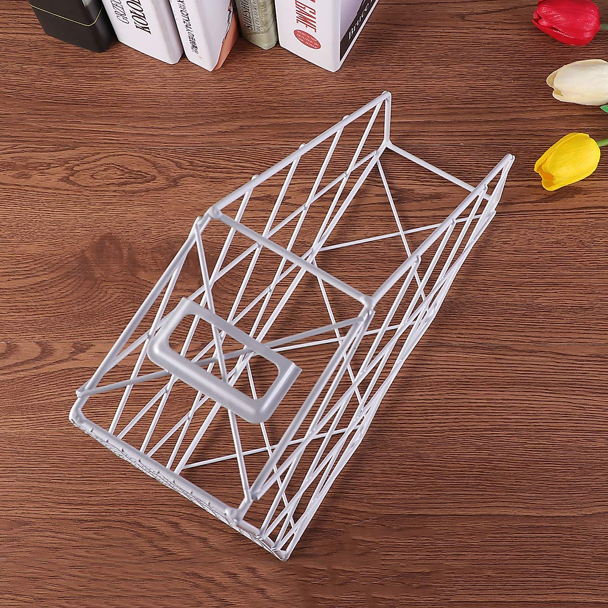 NUOBESTY Bookshelf for Office File Racks for Desktop Magazine File Holder Jewelry Organizer Hanger Desktop Organizer Magazine Stand Desk Accessories Storage Book Shelf White