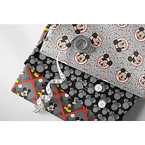 Disney Mickey Tile Black Quilt Fabric, Model: 0725060