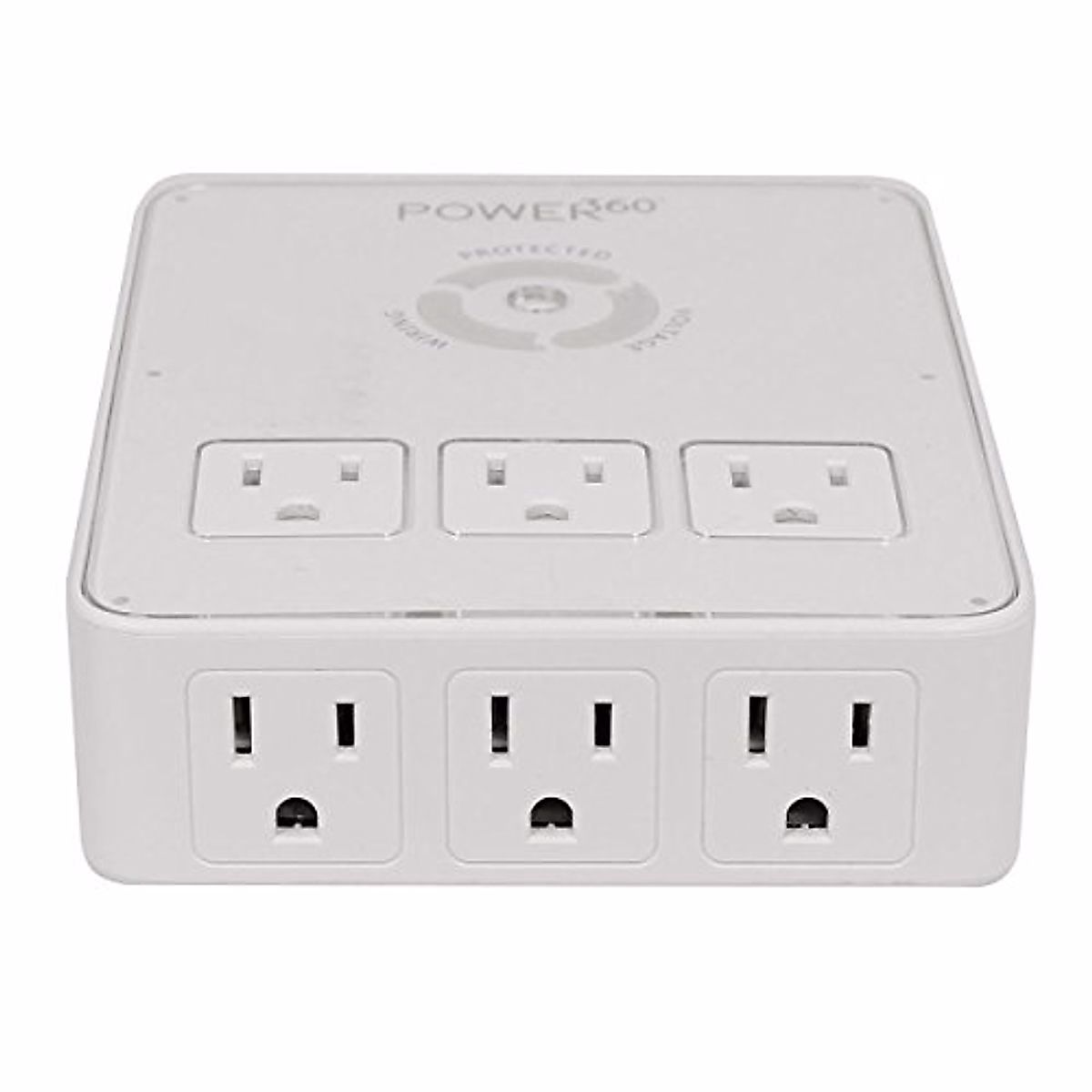 Panamax P360 Dock 6-Outlet Wall Tap/Charging Station, White, 6.8" x 2.9" x 5"
