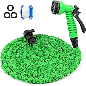 Expandable Garden Hose Water Pipe: Flexible Water Hose with 7 Function Hose Nozzle, Multi-functional Magic Hoses for Gardening, 50 FT