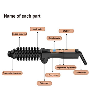 Hair Curler Ceramic Tourmaline Hair Roller Hair Hair Comb Hair Curling Iron Hair Styling Tools Travel Folding curling ironIdeal Women[US]