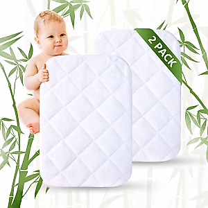 2 Pack Waterproof Crib Mattress Protector, Bamboo Viscose Soft Breathable Quilted Fitted Baby Mattress Cover, Noiseless, Breathable Deep Pocket Toddler Mattress Pad, 28'' x 52''
