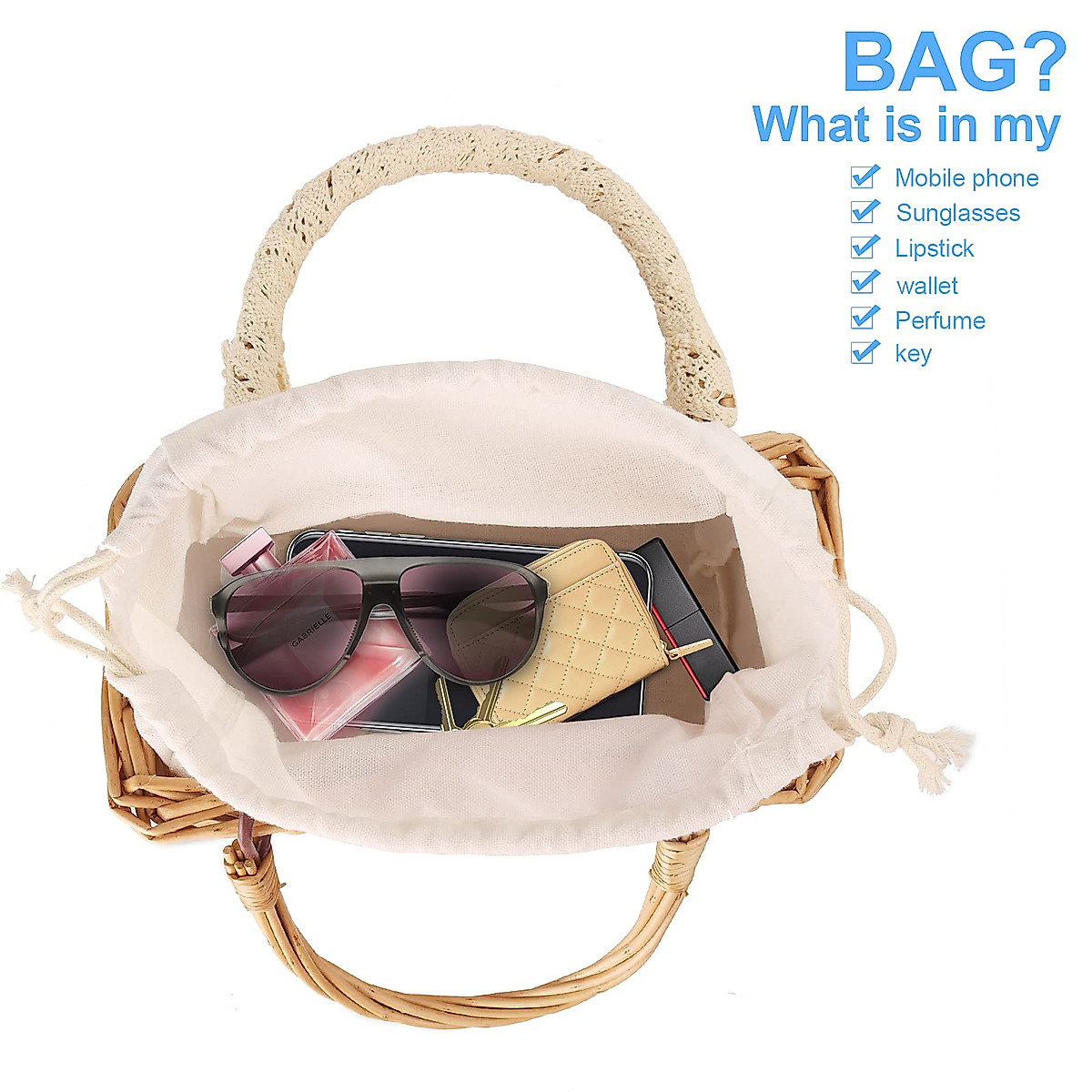 Straw Beach Bags for Girls, Summer Top-handle Bags Hobo Purse with Pearl Ornaments Straw Handle Bag Totes Bags for Women Girls