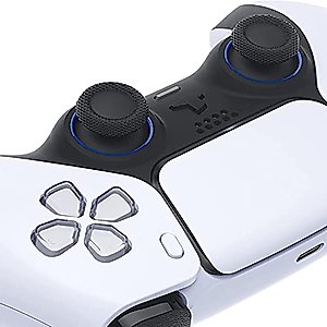 Yaner Glossy Replacement Accessories Accent Rings for DualSense 5 PS5 Controller - Controller NOT Included(Blue）