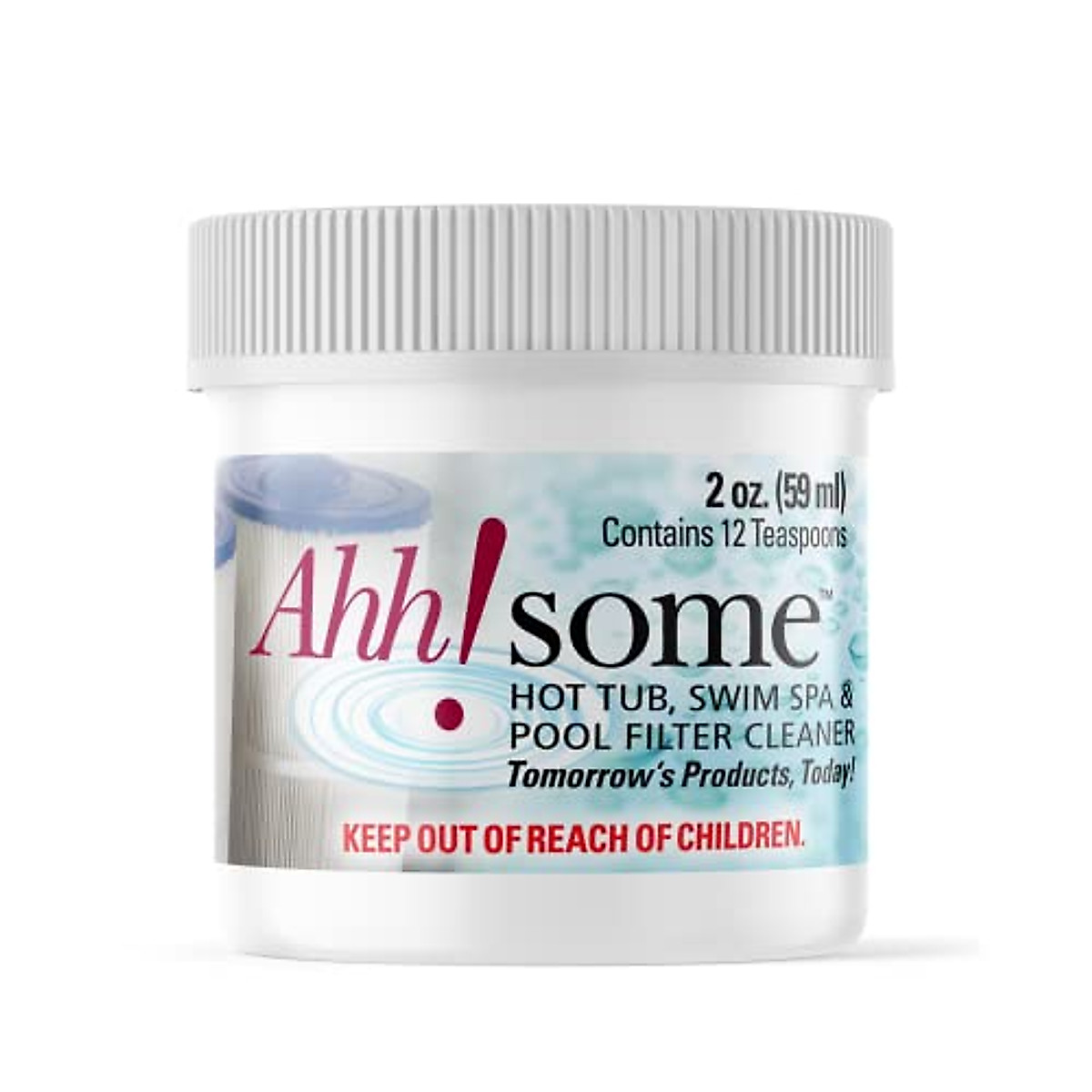 AhhSome Hot Tub, Swim Spa & Pool Filter Cleaner, Hot Tub Filters & Cartridge Cleaner Soak Solution, Works Great on Sand Filters, Improves Tub Filter Efficiency, 6 Months Cleaning in a Single Container