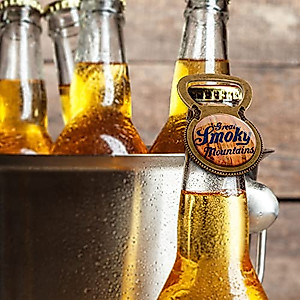 Pine Ridge Great Smoky Mountain Magnetic Bottle Opener, Refrigerator Wall Mounted Beer Opener, Gift for Nature and Outdoor Lovers, Family And Friends