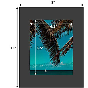 skyDrama 8x10 Black Picture Mats with Core Bevel Cut Frame Mattes for 5x7 Pictures- Pack of 10