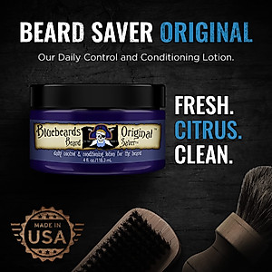 Bluebeards Original Beard Saver, 4 oz. - Leave In Beard Conditioner for Men, Infused with Aloe & Lime - Beard Softener that Deeply Conditions and Moisturizes Your Beard and Skin - Made in USA